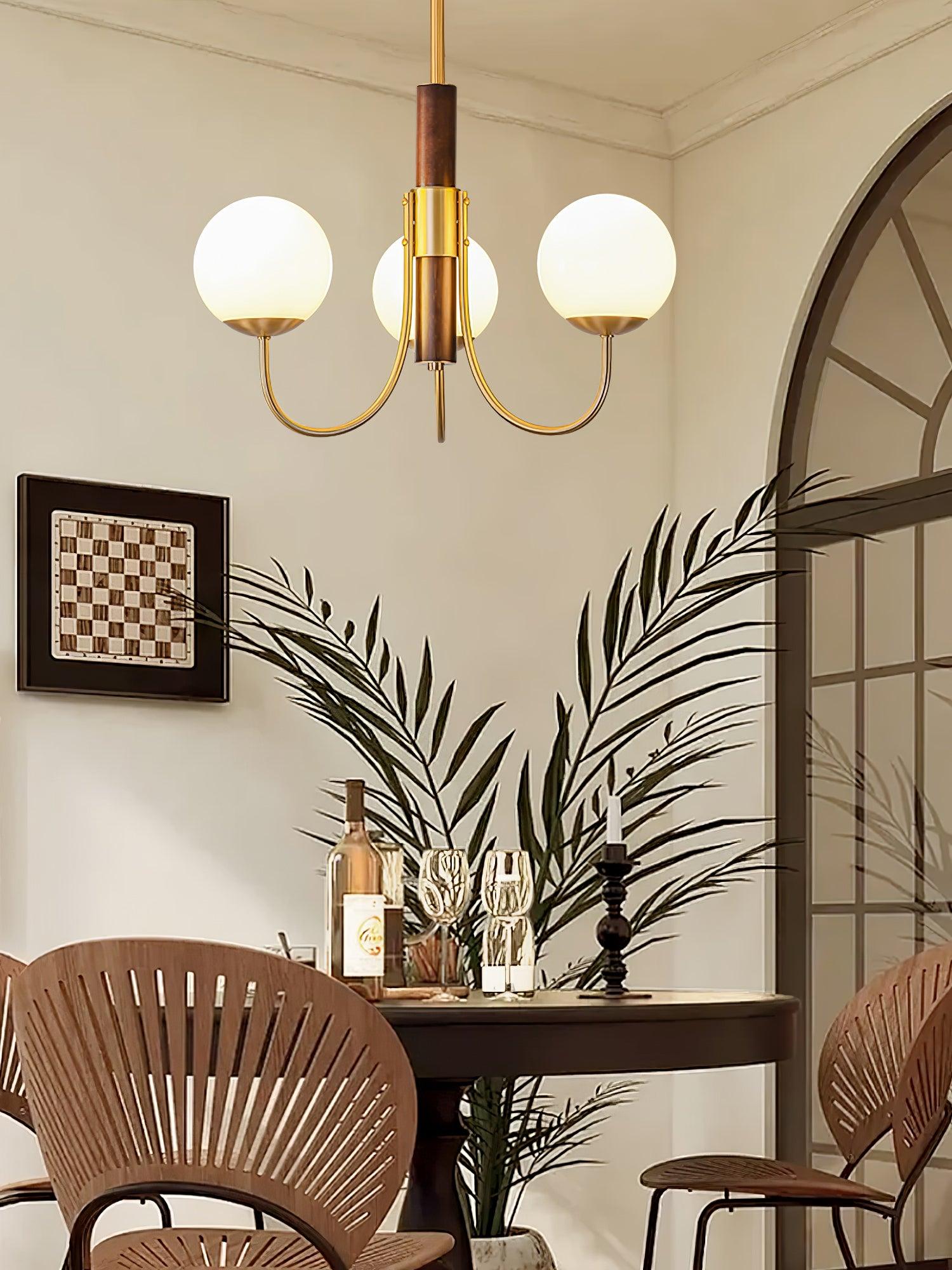 Midas Touch Walnut Sphere Chandelier – Vakkerlight
