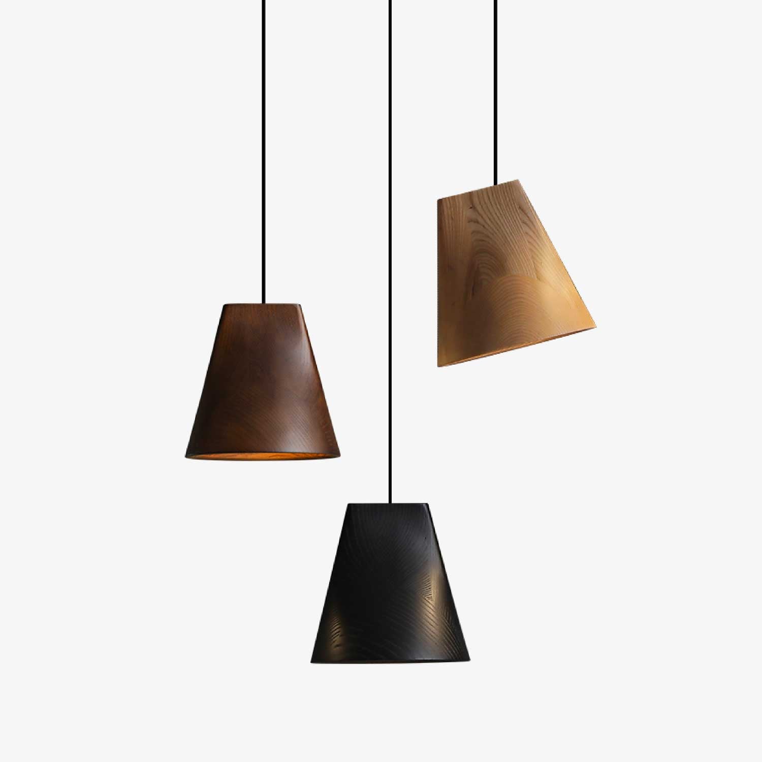 Nordic Tilted Wood Pendant Light – Vakkerlight