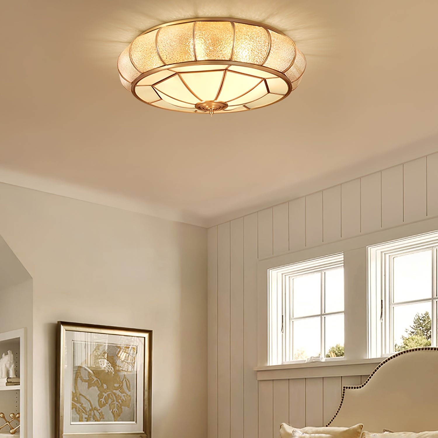 Round Textured Glass Ceiling Light – Vakkerlight