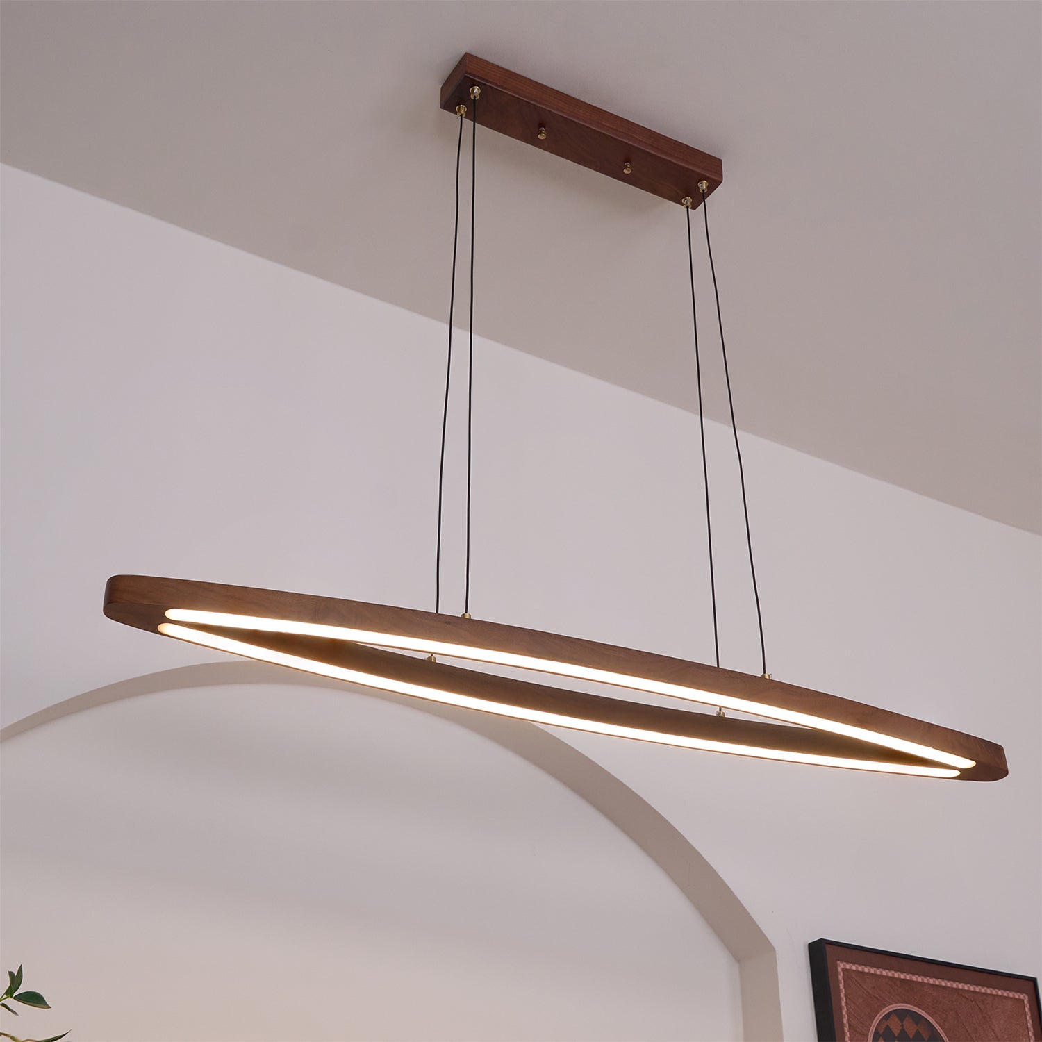 Walnut Arc Linear Pendant Lamp – Vakkerlight