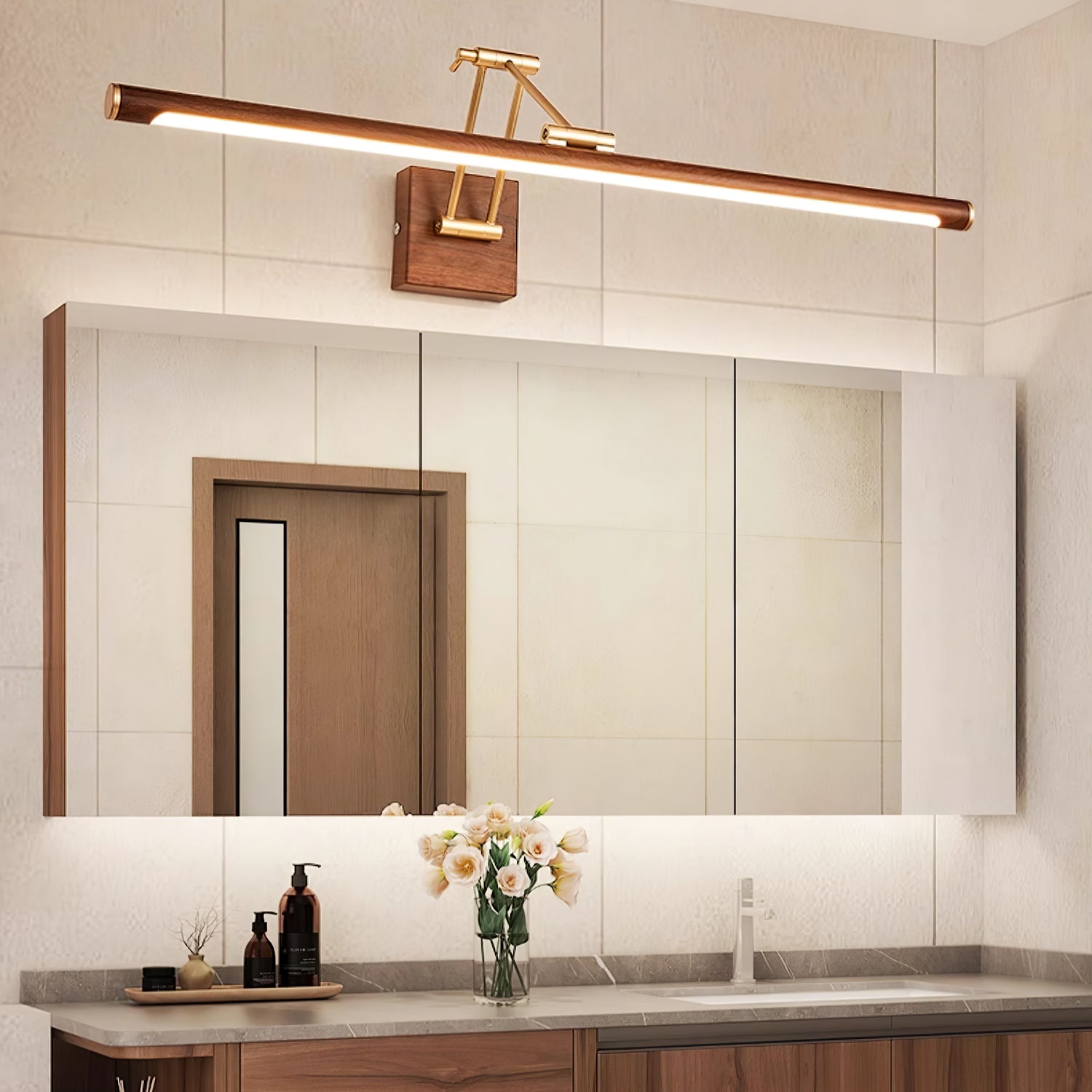Walnut Color Linear Adjustable Wall Light – Vakkerlight