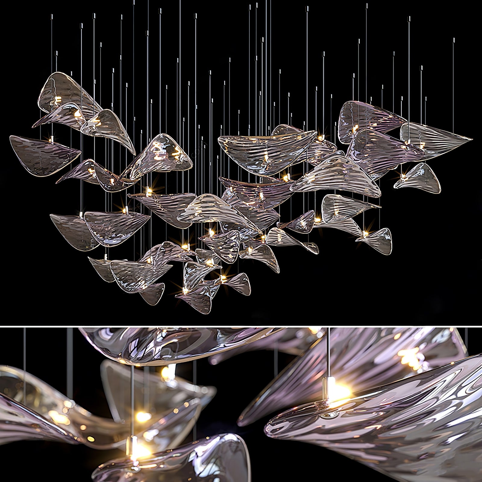 Wave Floating Leaf Chandelier – Vakkerlight